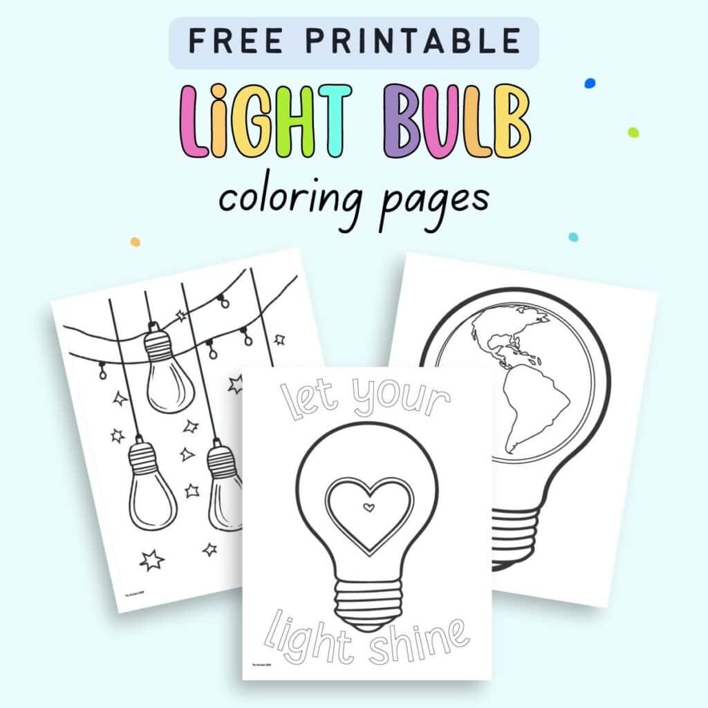Free Printable Light Bulb Coloring Pages - The Artisan Life