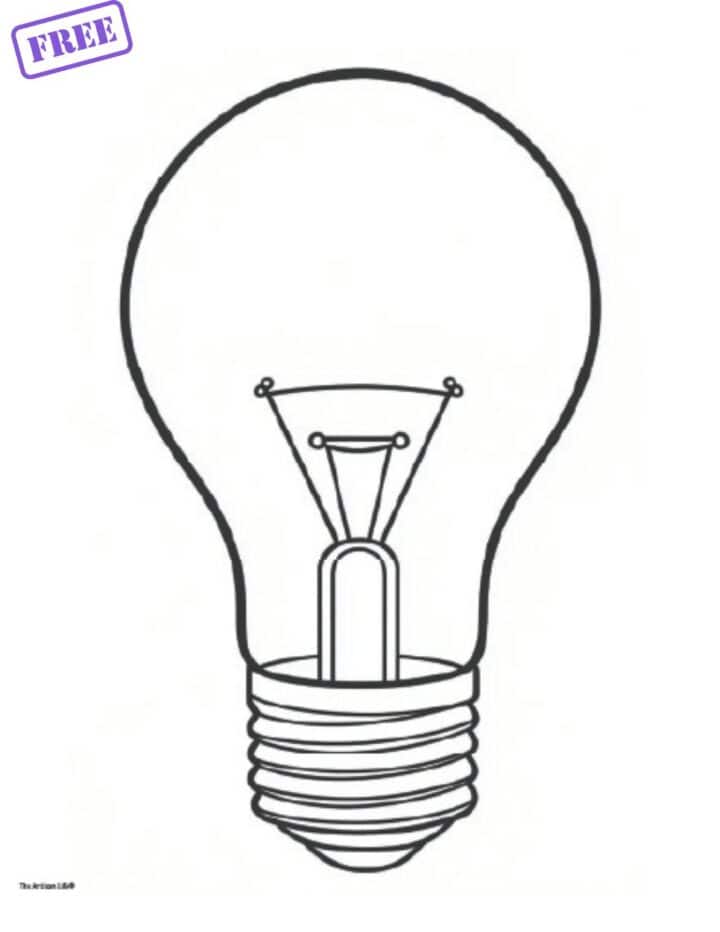 Free Printable Light Bulb Coloring Pages - The Artisan Life