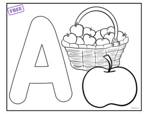 Free Printable A Is for Apple Coloring Pages - The Artisan Life