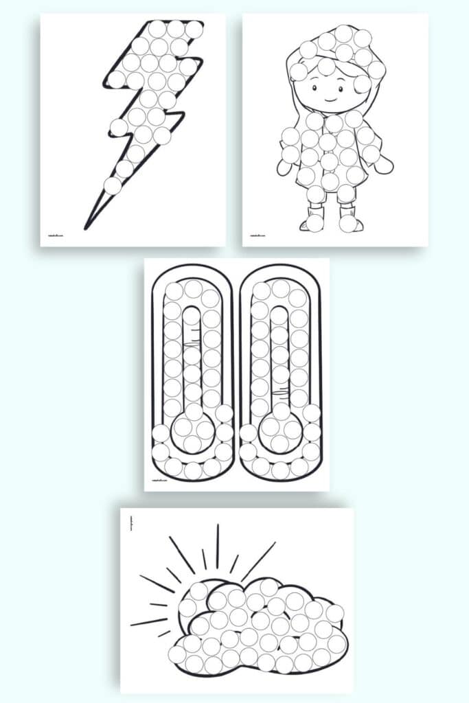 Free Printable Weather Dot Marker Coloring Pages - The Artisan Life