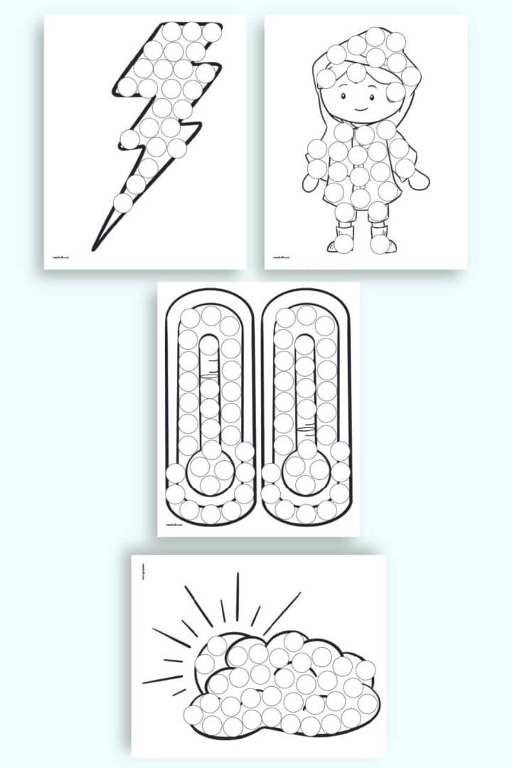 Free Printable Weather Dot Marker Coloring Pages - The Artisan Life