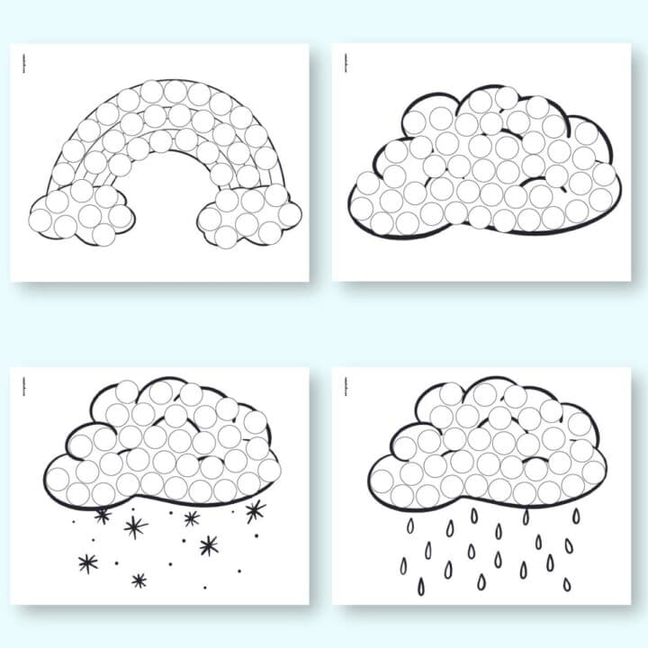 Free Printable Weather Dot Marker Coloring Pages - The Artisan Life