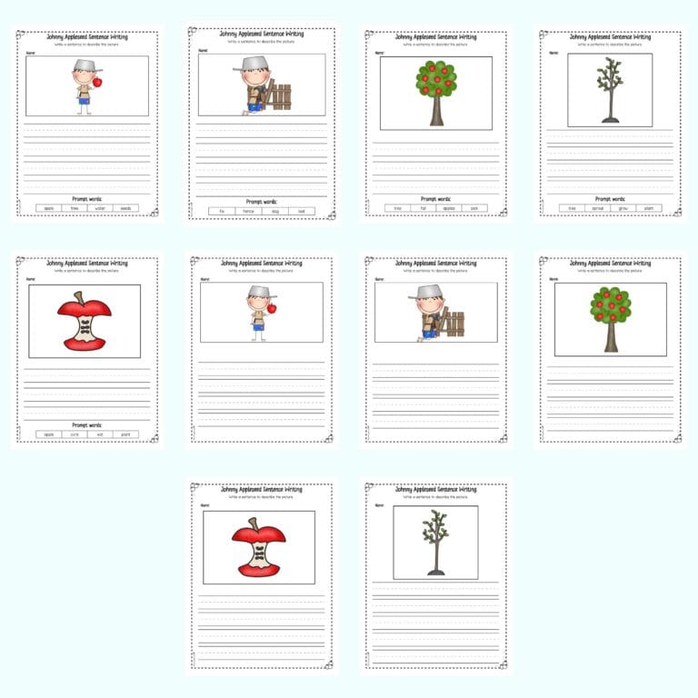 Free Johnny Appleseed Writing Prompt Worksheets - The Artisan Life