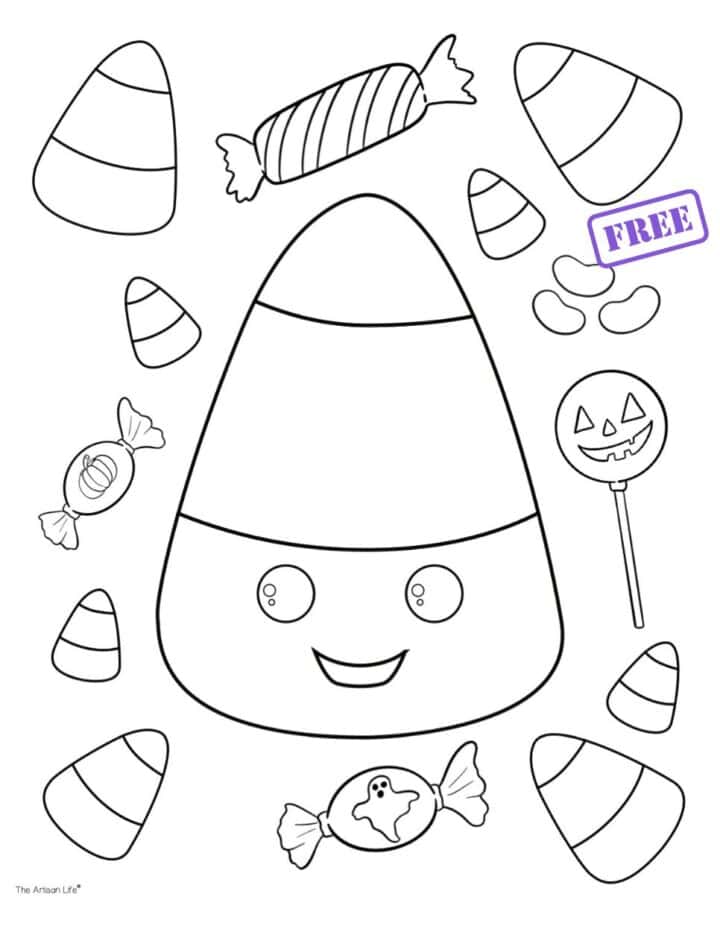 Free Printable Candy Corn Coloring Pages - The Artisan Life