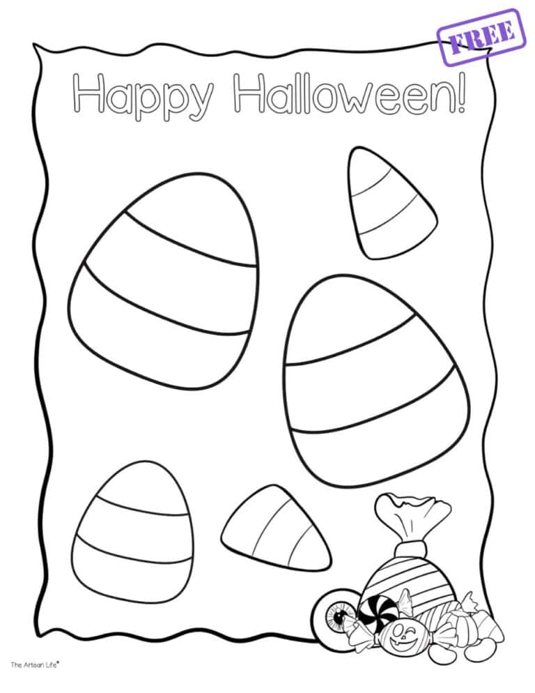 Free Printable Candy Corn Coloring Pages - The Artisan Life
