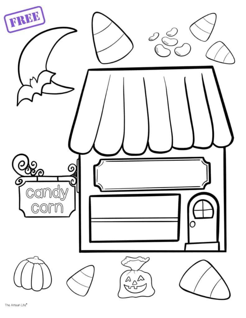 Free Printable Candy Corn Coloring Pages - The Artisan Life