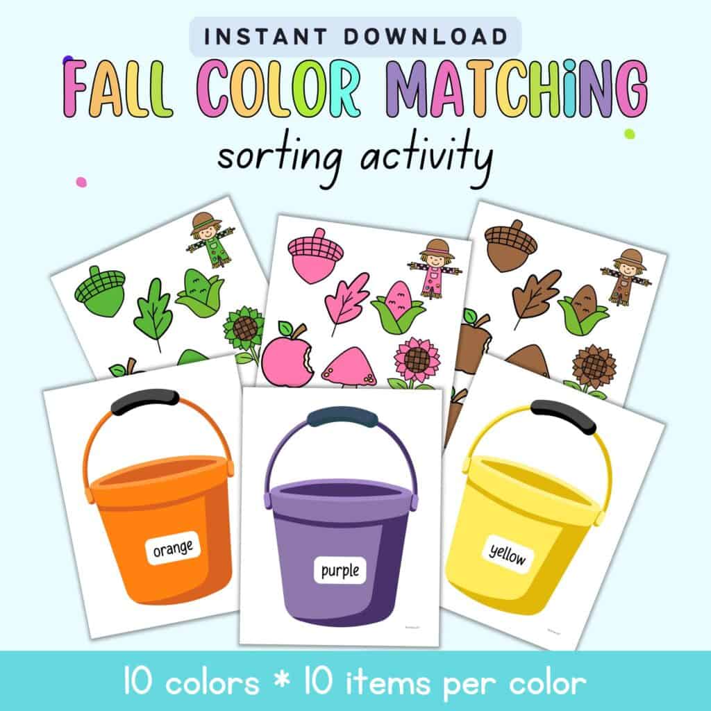 Free Fall Themed Color Matching Printable - The Artisan Life