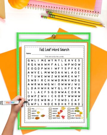 Free Printable Fall Leaf Word Search - The Artisan Life
