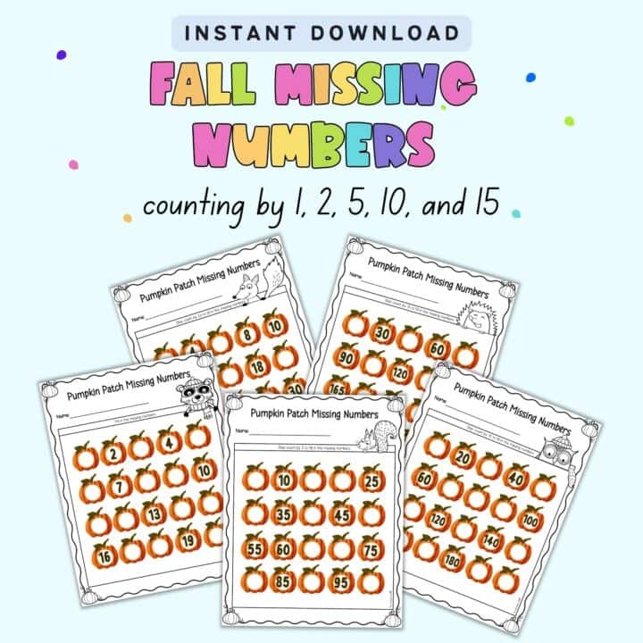 Free Printable Pumpkin Patch Missing Numbers Worksheets - The Artisan Life