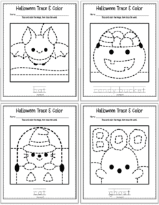 Free Printable Halloween Tracing Worksheets with Vocabulary - The ...