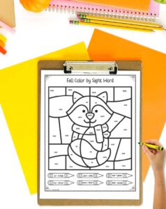 Free Printable Fall Sight Word Coloring Pages - The Artisan Life