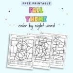 Free Printable Fall Sight Word Coloring Pages - The Artisan Life