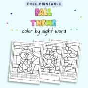 Free Printable Fall Sight Word Coloring Pages - The Artisan Life