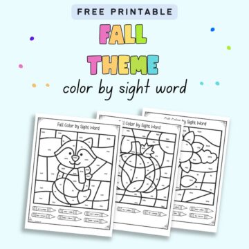Free Printable Fall Sight Word Coloring Pages - The Artisan Life