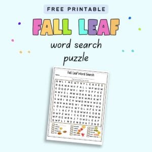 Free Printable Fall Leaf Word Search - The Artisan Life