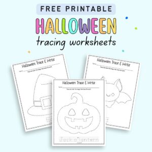 Free Printable Halloween Tracing Worksheets - The Artisan Life