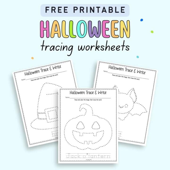 Free Printable Halloween Tracing Worksheets - The Artisan Life