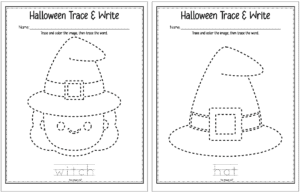 Free Printable Halloween Tracing Worksheets - The Artisan Life