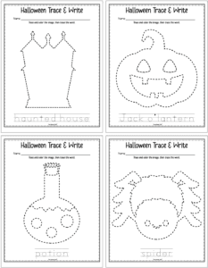 Free Printable Halloween Tracing Worksheets - The Artisan Life