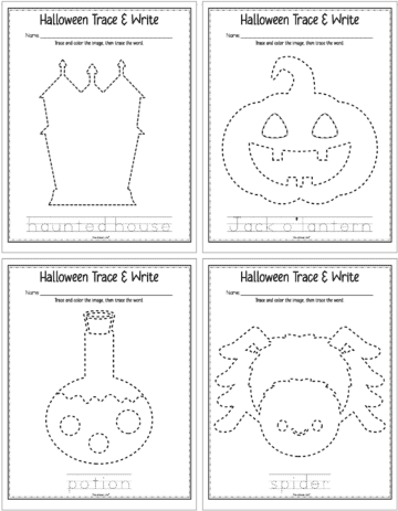 Free Printable Halloween Tracing Worksheets - The Artisan Life