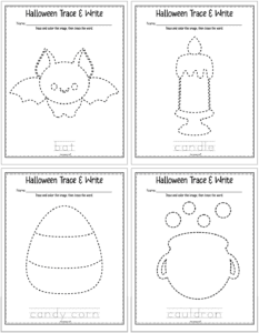 Free Printable Halloween Tracing Worksheets - The Artisan Life