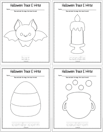 Free Printable Halloween Tracing Worksheets - The Artisan Life