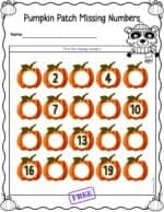 Free Printable Pumpkin Patch Missing Numbers Worksheets - The Artisan Life