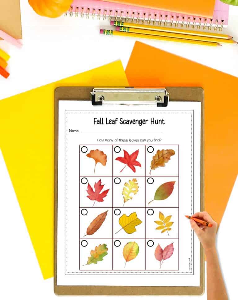 Free Printable Fall Leaf Scavenger Hunt - The Artisan Life