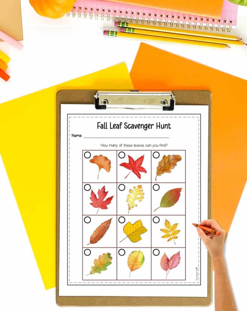 Free Printable Fall Leaf Scavenger Hunt - The Artisan Life