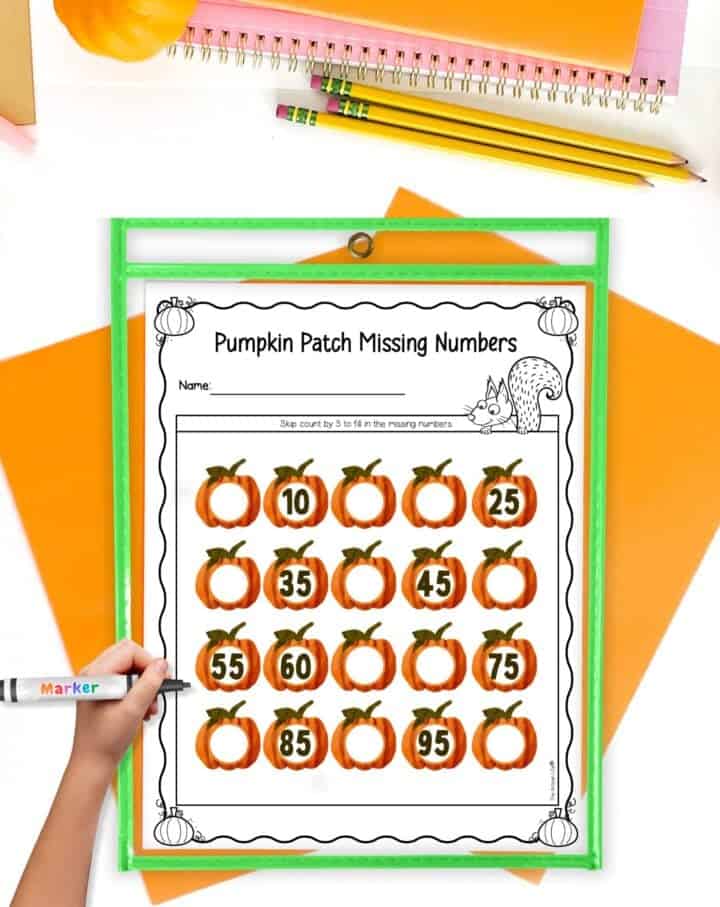 Free Printable Pumpkin Patch Missing Numbers Worksheets - The Artisan Life