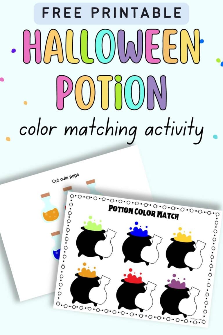 Free Printable Halloween Potion Color Matching Activity - The Artisan Life