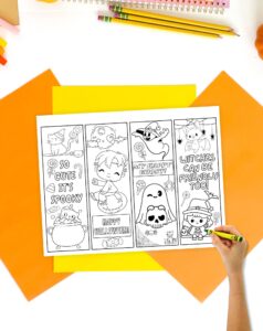 Free Halloween Bookmark Coloring Pages Printable - The Artisan Life