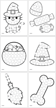 Free Printable Halloween Dot Marker Coloring Pages - The Artisan Life