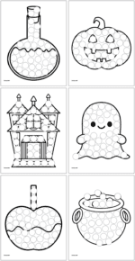Free Printable Halloween Dot Marker Coloring Pages - The Artisan Life