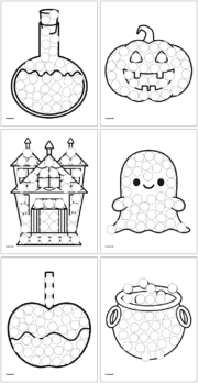 Free Printable Halloween Dot Marker Coloring Pages - The Artisan Life