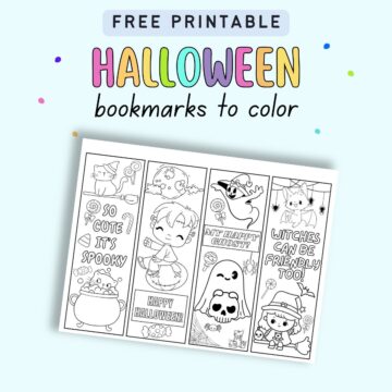 Free Halloween Bookmark Coloring Pages Printable - The Artisan Life