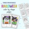 Free Halloween Color by Shape Printables - The Artisan Life