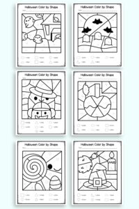 Free Halloween Color by Shape Printables - The Artisan Life