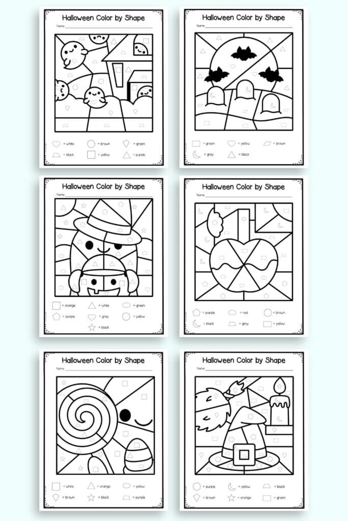 Free Halloween Color by Shape Printables - The Artisan Life