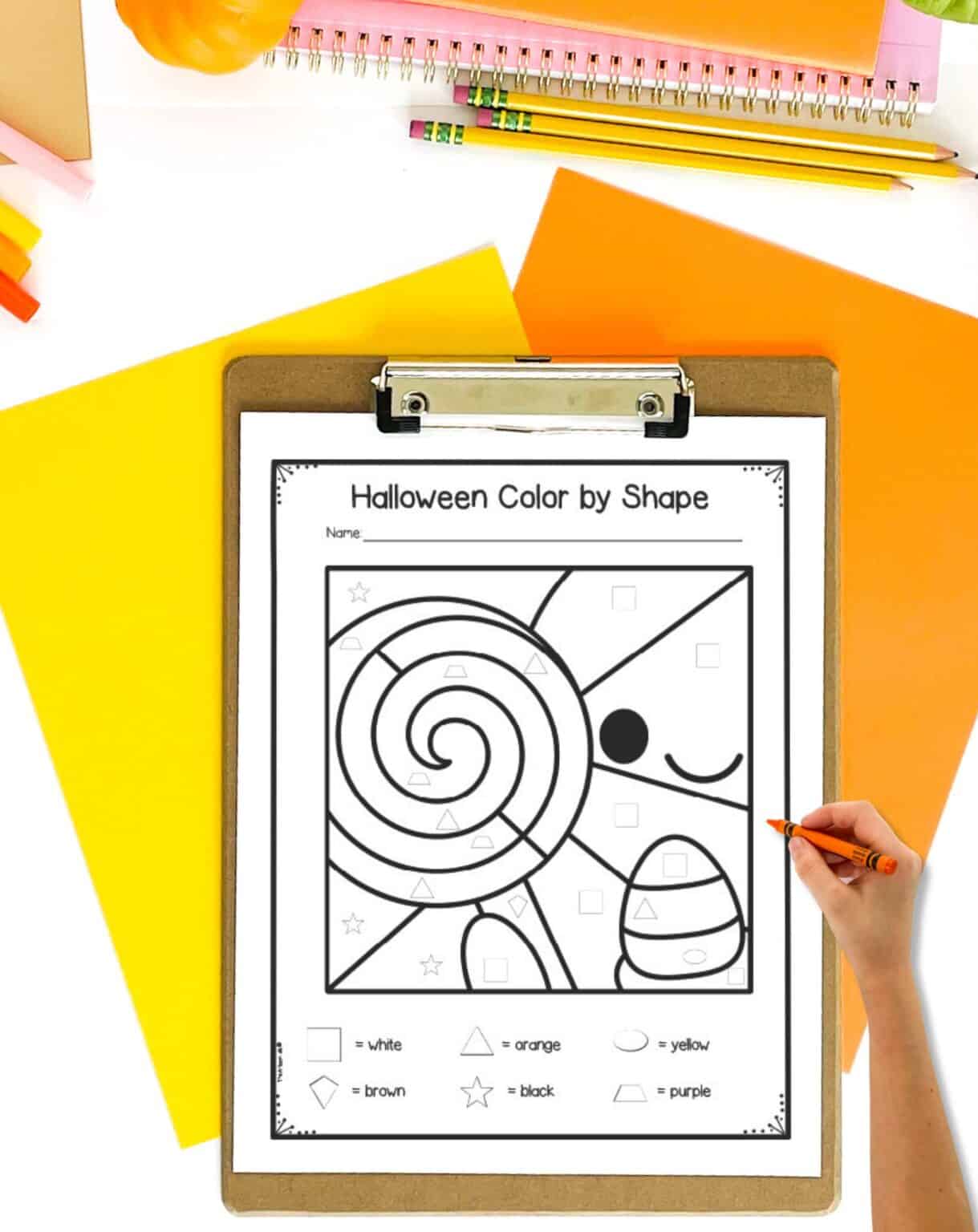 Free Halloween Color by Shape Printables - The Artisan Life
