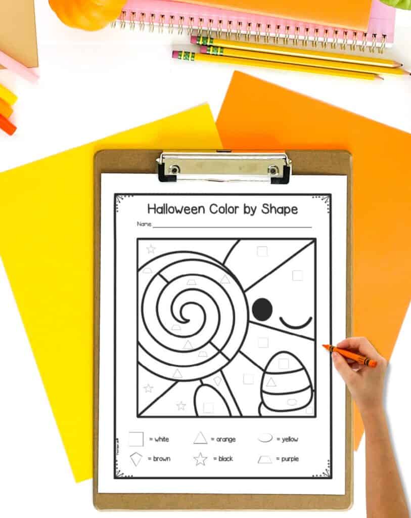 Free Halloween Color by Shape Printables - The Artisan Life