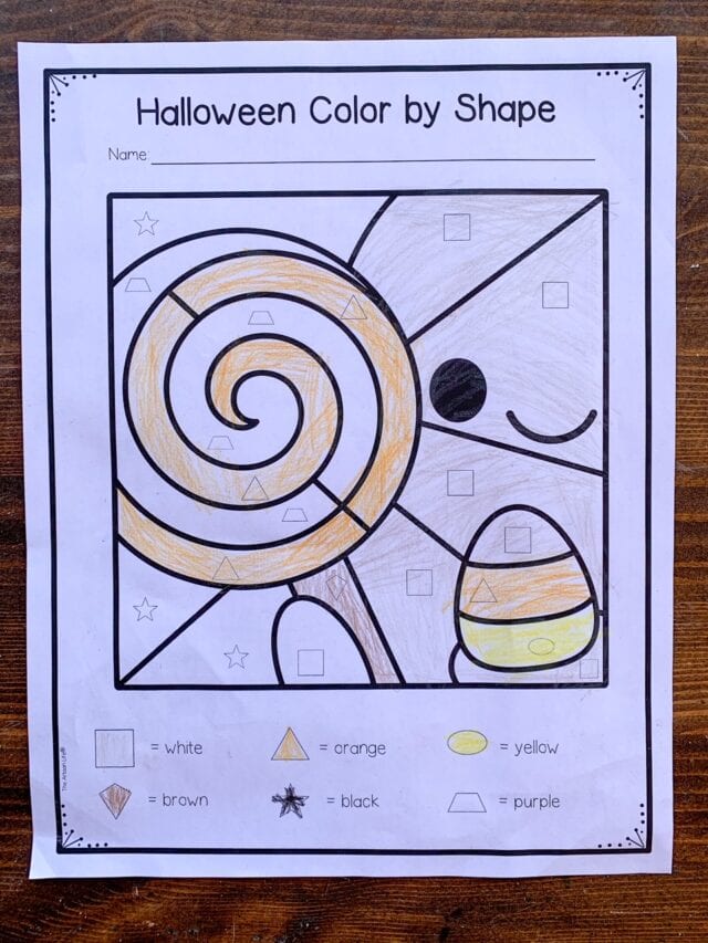 Free Halloween Color by Shape Printables - The Artisan Life