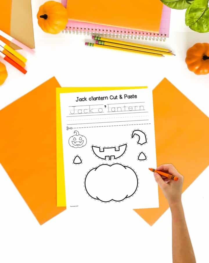 Free Printable Jack o’lantern Cut and Paste Craft - The Artisan Life