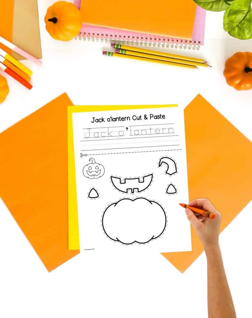 Free Printable Jack o’lantern Cut and Paste Craft - The Artisan Life