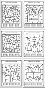 Free Printable Pumpkin Patch Color by Number Worksheets - The Artisan Life
