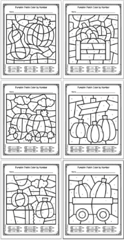 Free Printable Pumpkin Patch Color by Number Worksheets - The Artisan Life