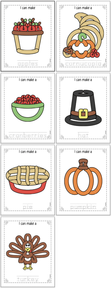 Free Printable Thanksgiving Play Dough Mats - The Artisan Life