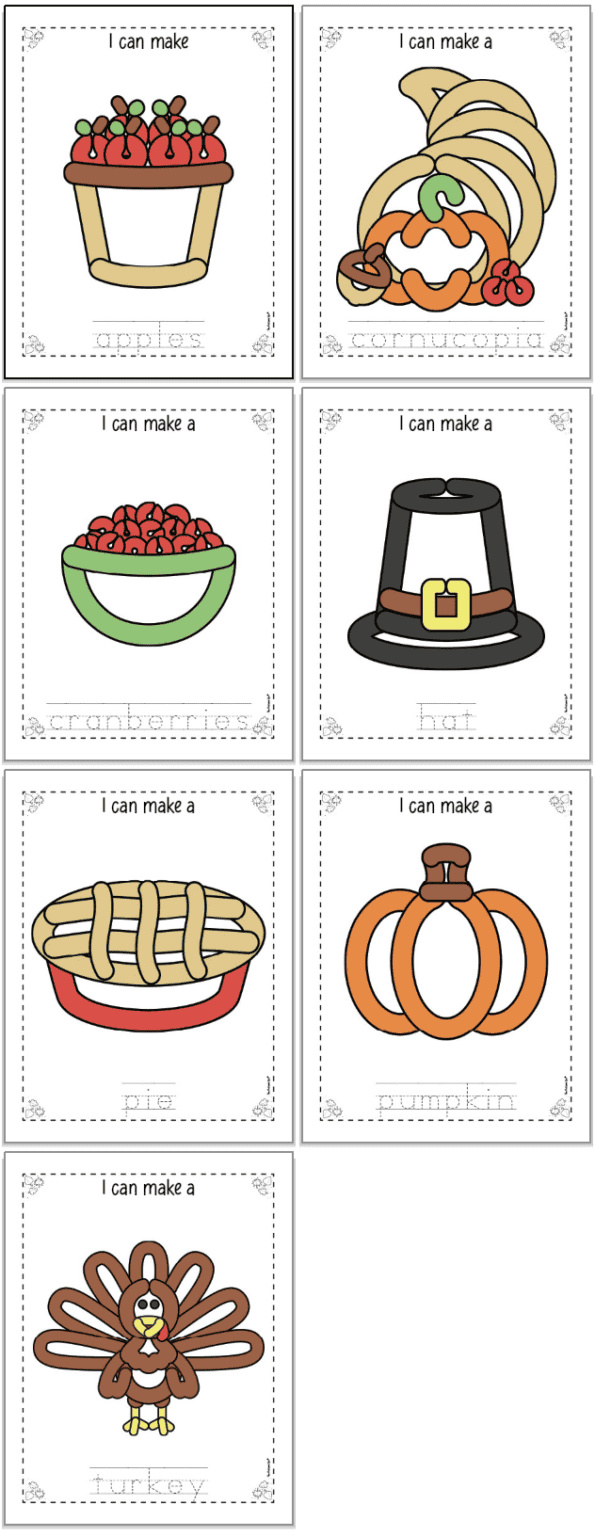 Free Printable Thanksgiving Play Dough Mats - The Artisan Life