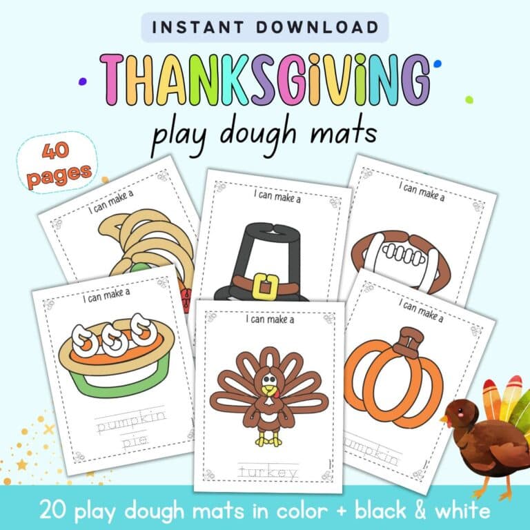Free Printable Thanksgiving Play Dough Mats - The Artisan Life
