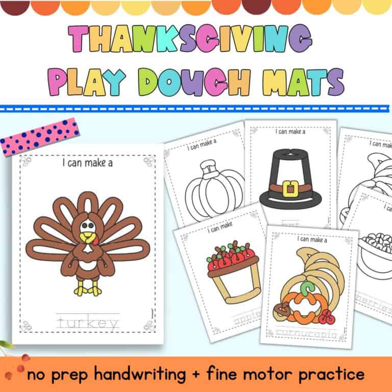 Free Printable Thanksgiving Play Dough Mats - The Artisan Life